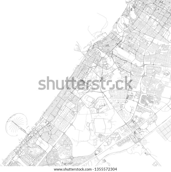 Satellite Map Dubai United Arab Emirates Stock Vector (Royalty Free ...