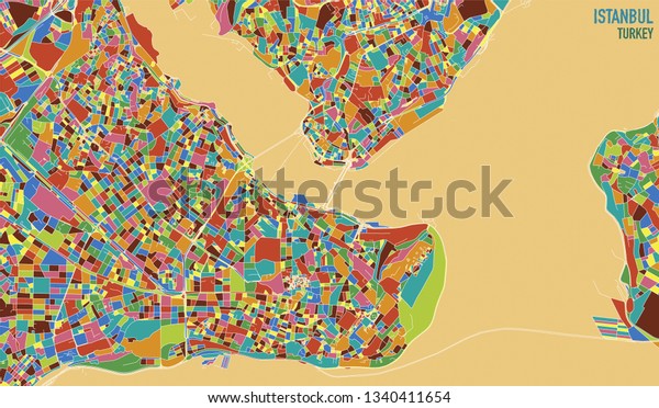 Satellite Map Istanbul Turkey Most Populous Stock Vector (Royalty Free ...