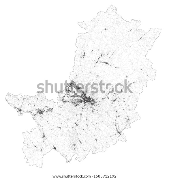 Satellite Map Province Florence Firenze Towns Stock Vector (Royalty ...