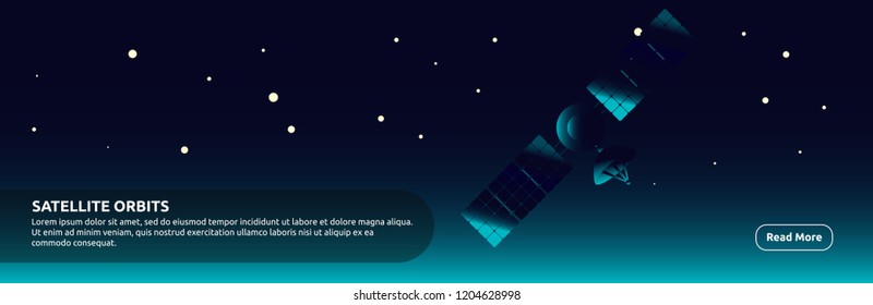 Satellite Orbits Banner Design Stock Vector (Royalty Free) 1204628998 ...