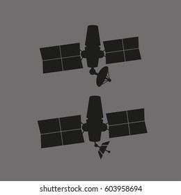 Satellites Shadow On Grey Background Stock Vector (Royalty Free ...