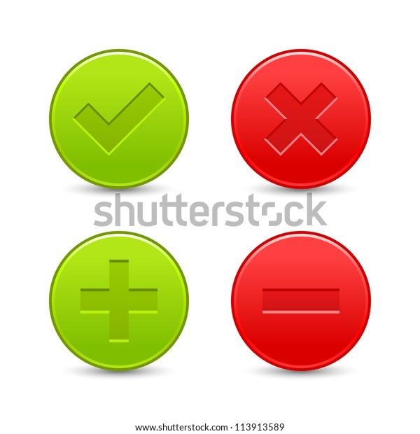 Satin Validation Icons Red Green Web Stock Vector (Royalty Free ...