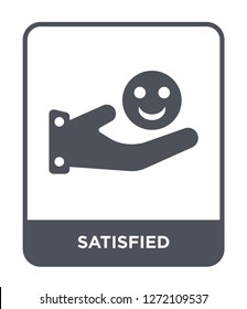 Satisfied Icon Vector On White Background Stock Vector (Royalty Free ...