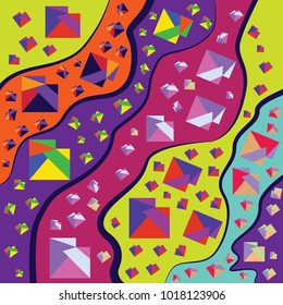 Saturated Color Vector Drawing Geometric Figures Stock Vector (Royalty ...
