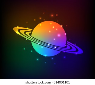 Saturn Designrainbow Conceptclean Vector Stock Vector (Royalty Free ...