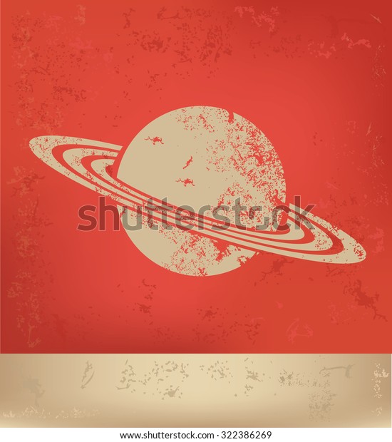 Saturn On Red Backgroundposter Grunge Design Stock Vector (Royalty Free ...
