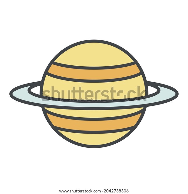 Saturn Planet Icon Outline Saturn Planet Stock Vector (Royalty Free ...