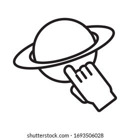 Saturn Planet Mouse Cursor Line Style Stock Vector (Royalty Free ...