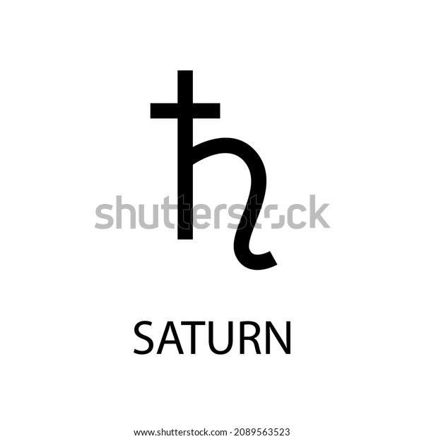 Saturn Planet Symbol Vector Black Sign Stock Vector (Royalty Free ...