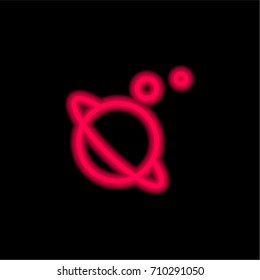 Saturn Red Glowing Neon Ui Ux Stock Vector (Royalty Free) 710291050 ...