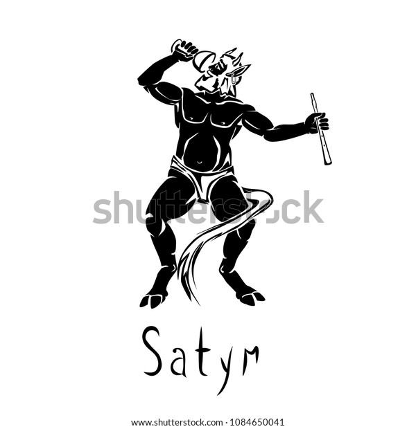 Satyr Black Vector Illustration Isolated On Stock Vector (Royalty Free ...