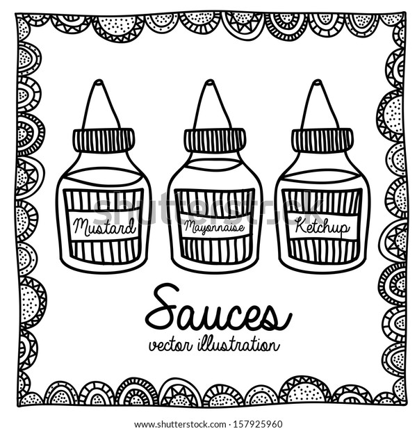 Sauces Drawing Over White Background Vector Stock Vector (Royalty Free ...