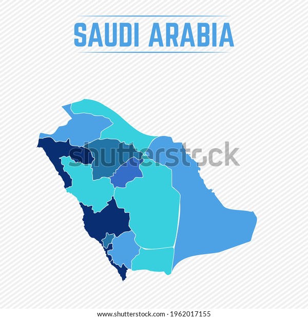 Saudi Arabia Detailed Map Regions Stock Vector (Royalty Free ...
