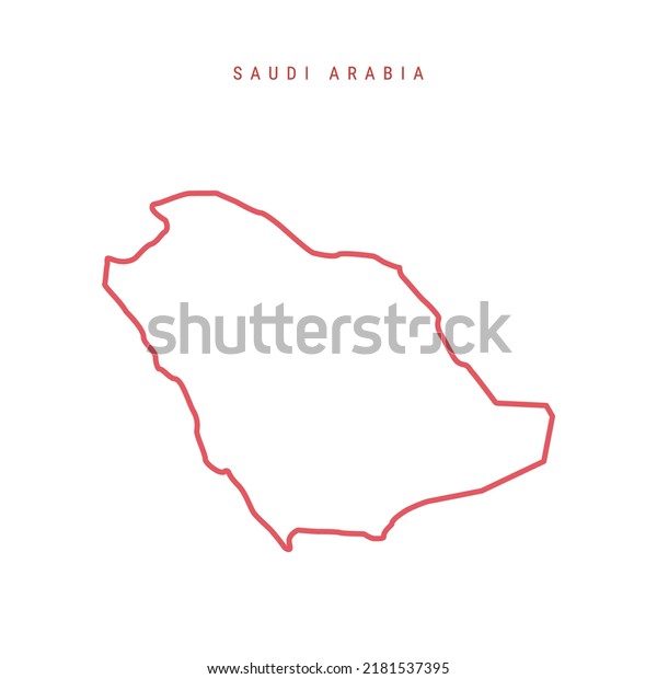 Saudi Arabia Editable Outline Map Saudi 库存矢量图（免版税）2181537395 | Shutterstock