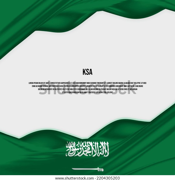 Saudi Arabia Flag Design Waving Ksa Stock Vector (Royalty Free ...