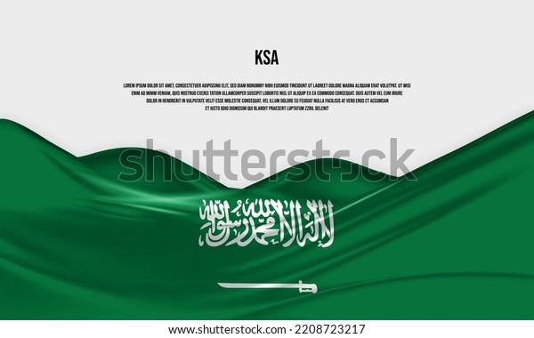 Saudi Arabia Flag Design Waving Ksa Stock Vector (Royalty Free ...