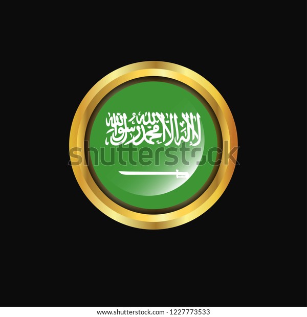 Saudi Arabia Flag Golden Button Stock Vector (Royalty Free) 1227773533 ...