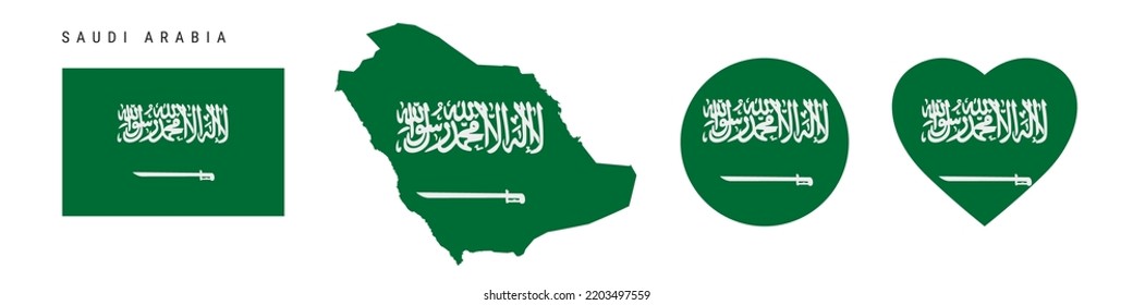 Saudi Arabia Flag Icon Set Saudi Stock Vector (Royalty Free) 2203497559 ...