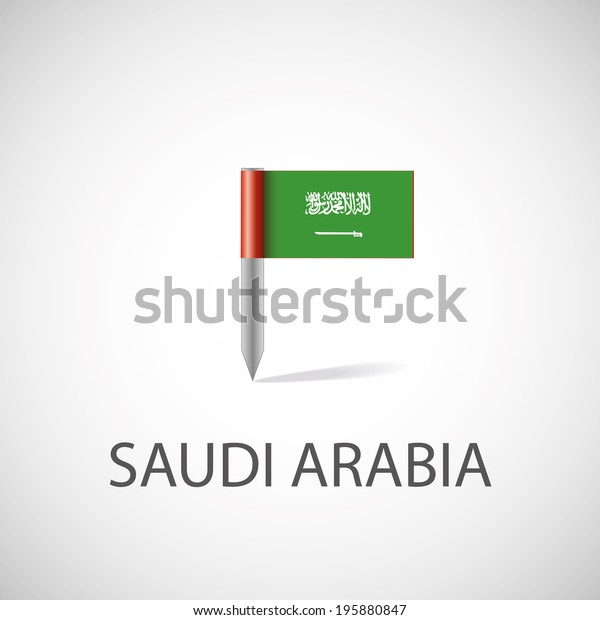 Saudi Arabia Flag Pin Stock Vector (Royalty Free) 195880847 | Shutterstock