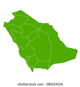 Saudi Arabia Green Map Stock Vector (Royalty Free) 580333534 | Shutterstock
