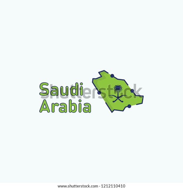 Saudi-Arabien-Logo, Kartenlogo, islamisches bunter arabisches Logo