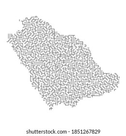 Saudi Arabia Map Black Pattern Maze Stock Vector (Royalty Free) 1851267829