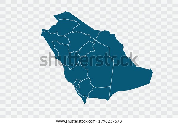 Saudi Arabia Map Blue Color On Stock Vector (Royalty Free) 1998237578 ...