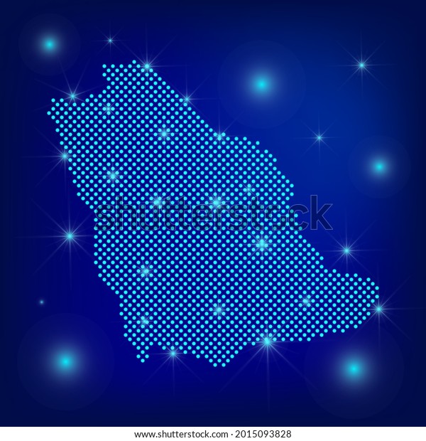 Saudi Arabia Map Blue Dotted Map Stock Vector (Royalty Free) 2015093828 ...