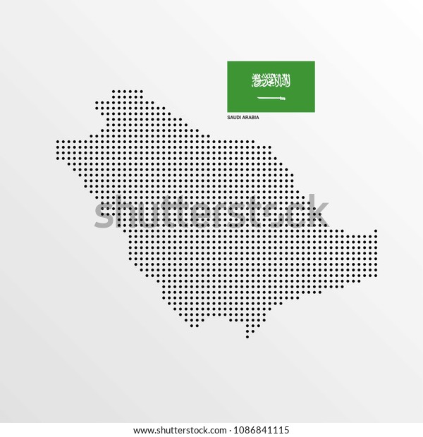 Saudi Arabia Map Design Flag Light Stock Vector (Royalty Free ...