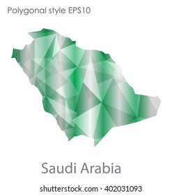 Saudi Arabia Map Geometric Polygonal Styleabstract Stock Vector ...