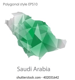 Saudi Arabia Map Geometric Polygonal Styleabstract Stock Vector ...