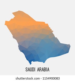 Saudi Arabia Map Geometric Polygonalmosaic Styleabstract Stock Vector ...