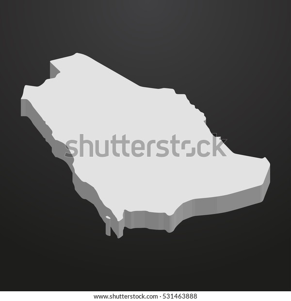 Saudi Arabia Map Gray On Black Stock Vector (Royalty Free) 531463888