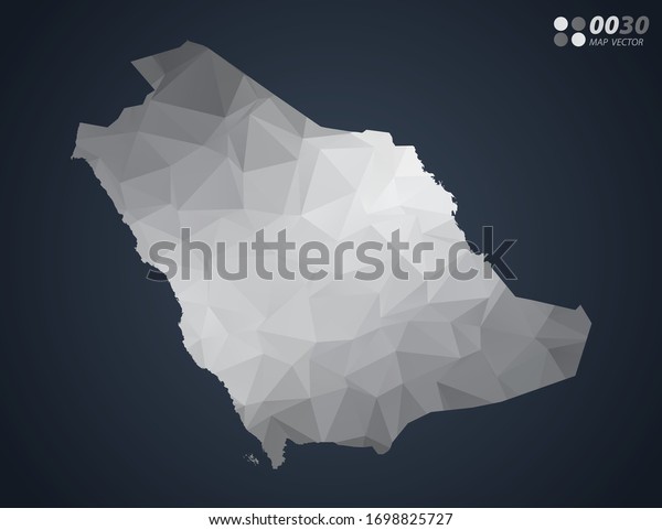 Saudi Arabia Map Grey Polygon Red Stock Vector (Royalty Free ...