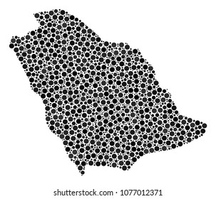 Saudi Arabia Map Mosaic Dots Different Stock Vector (Royalty Free ...