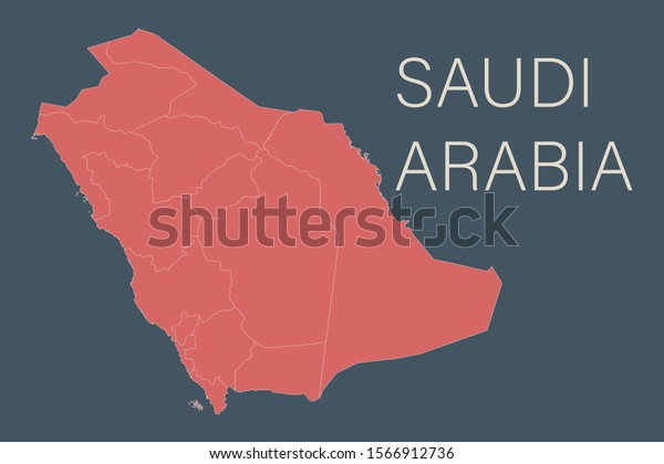Saudi Arabia Map Provinces Vector Background Stok Vektör (Telifsiz ...