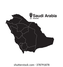 Saudi Arabia Map Regions Stock Vector (Royalty Free) 378791878 ...