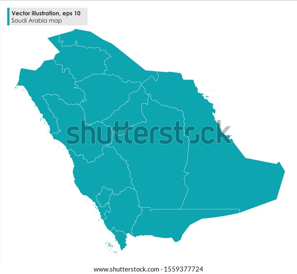Saudi Arabia Map Regions Vector Illustration 스톡 벡터(로열티 프리) 1559377724 ...