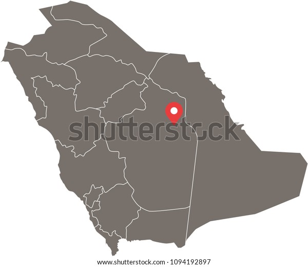Saudi Arabia Map Vector Outline Illustration Stock Vector (Royalty Free ...