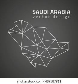 Saudi Arabia Triangle Perspective Black Contour Stock Vector (Royalty ...