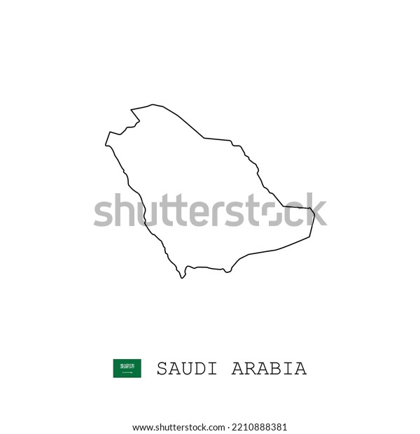Saudi Arabia Vector Map Outline Line Stock Vector (Royalty Free ...