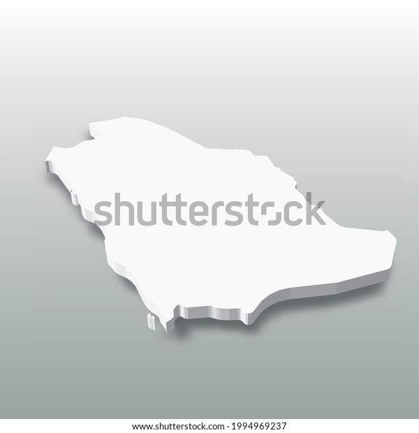 Saudi Arabia White 3d Silhouette Map 库存矢量图（免版税）1994969237 | Shutterstock