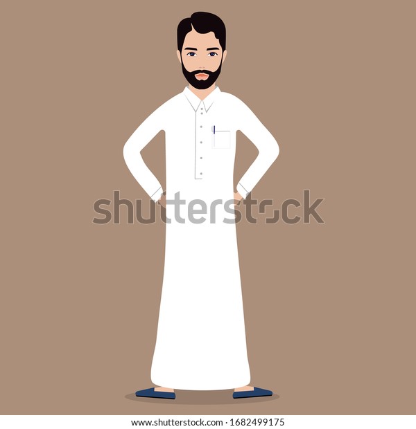 Saudi Arabian Man Character Vector Illustration Stock Vector (Royalty ...