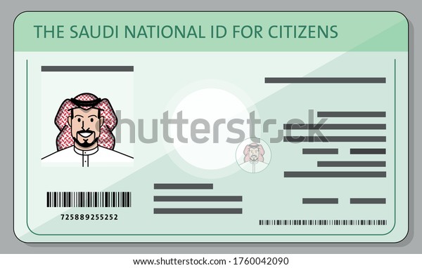 Saudi National Id Citizens Vector Illustration Stok Vektör (Telifsiz ...