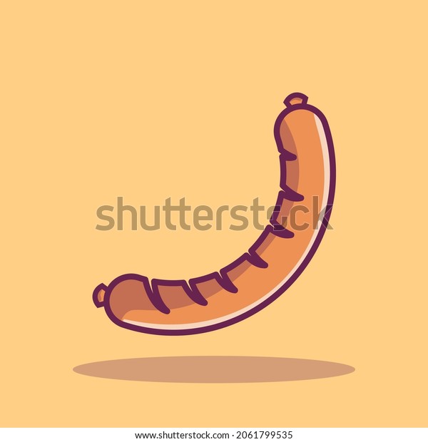Sausage Cartoon Vector Illustration Vector Isolated Stock Vector ...