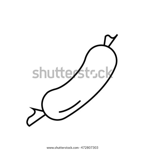 Sausage Outline Icon Vector Illustrator Food Stock Vector (Royalty Free ...