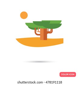 Savannah Tree Color Flat Icon Stock Vector (Royalty Free) 478191118 ...