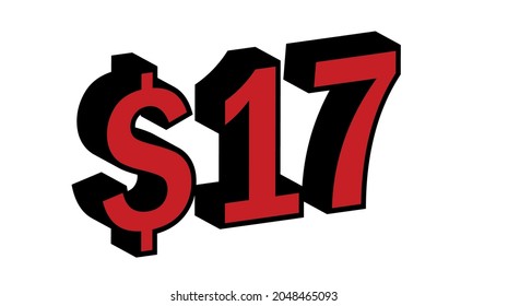 Save 17 Dollar 17 3d Red Stock Vector (Royalty Free) 2048465093 ...