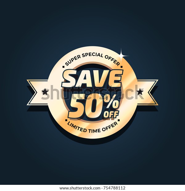 Save 50 Off Badge Stock Vector (Royalty Free) 754788112 | Shutterstock