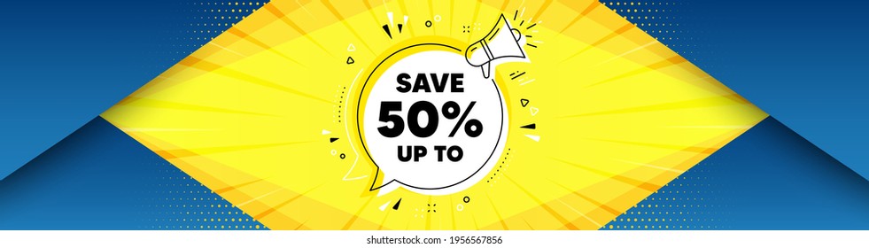 Save 50 Percent Background Offer Speech Stock Vector (Royalty Free ...